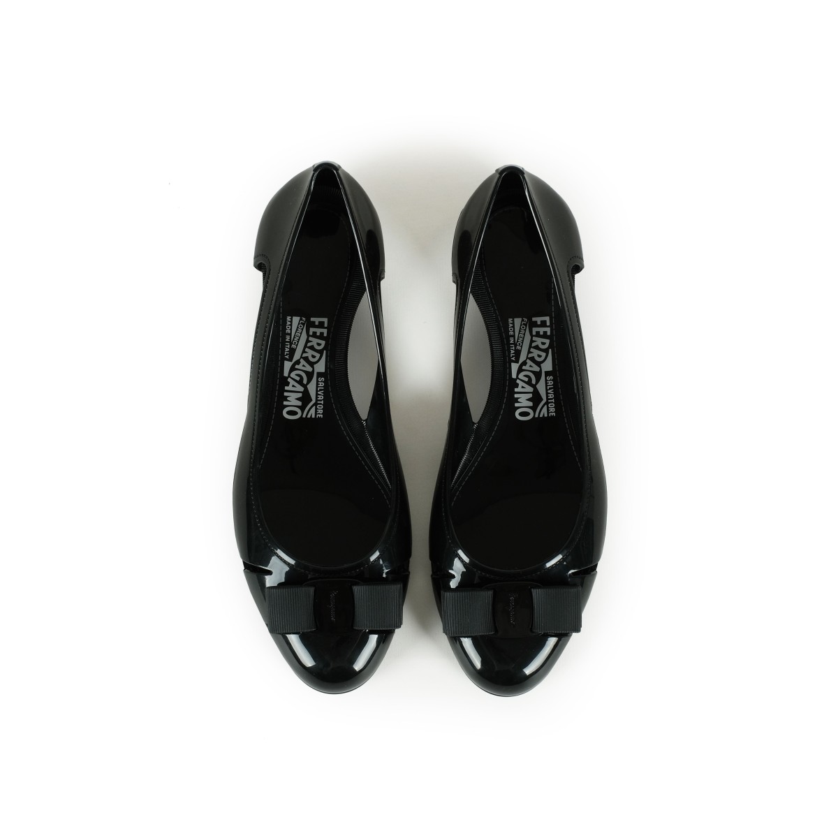Avoire | Jelly Ballet Flat With Vara Bow in Black