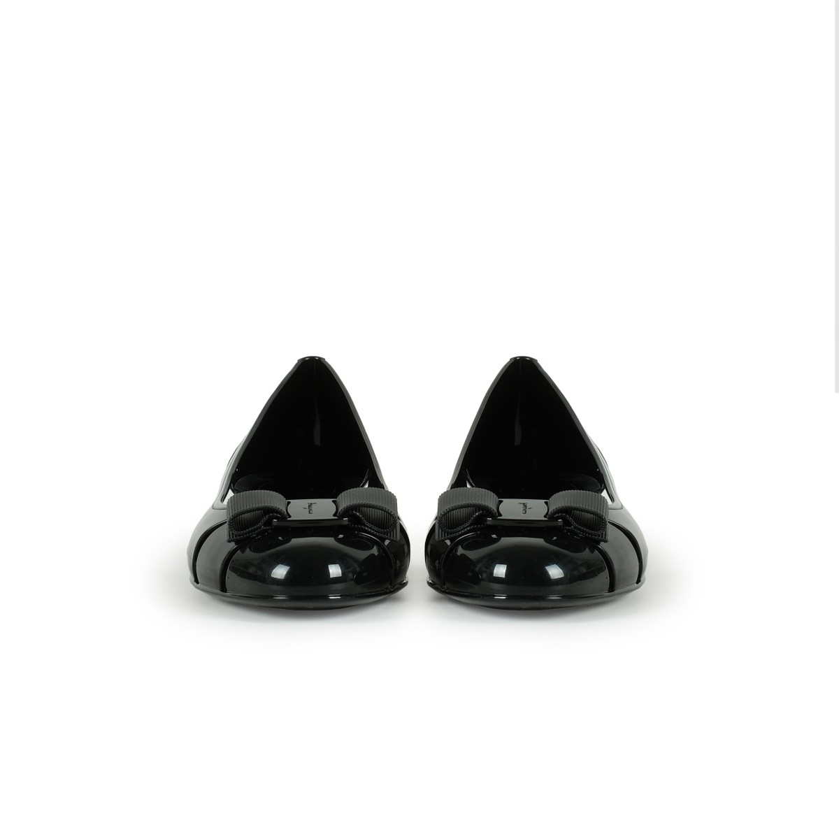 Avoire | Jelly Ballet Flat With Vara Bow in Black